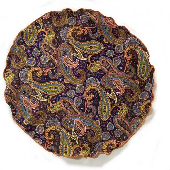 Accessories | New 2in1 Pouf Round Pocket Square Gold Paisley | Poshmark